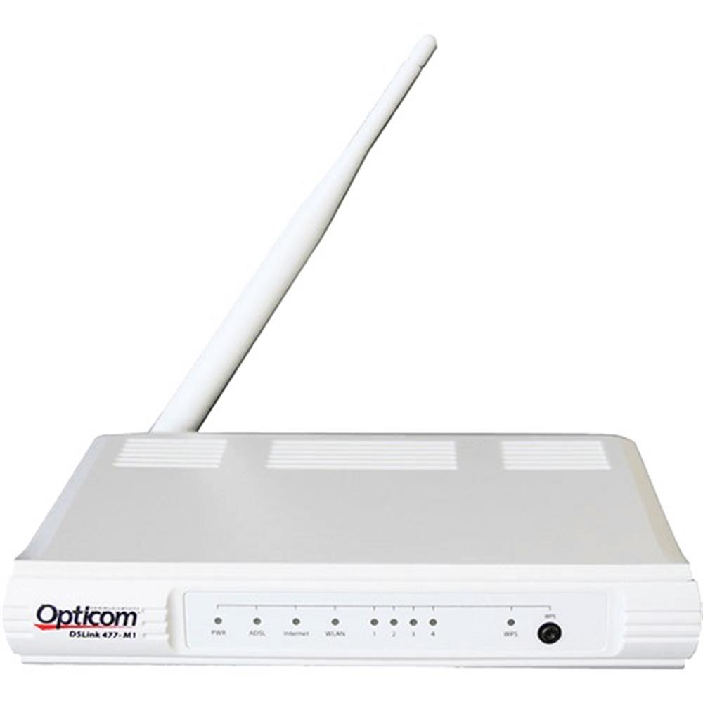 ROTEADOR WIRELESS COM MODEM ADSL 150MBPS OPTICOM DSLINK 477-M1 (4 LAN/1 ...