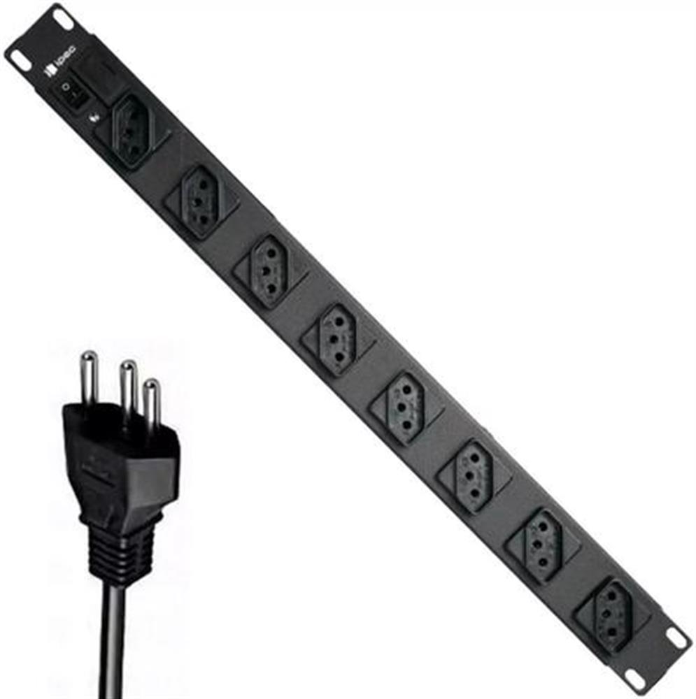 RACK CALHA PARA RACK 8 TOMADAS 10A PRETO WJ (CALHA0021) - Millenium ...
