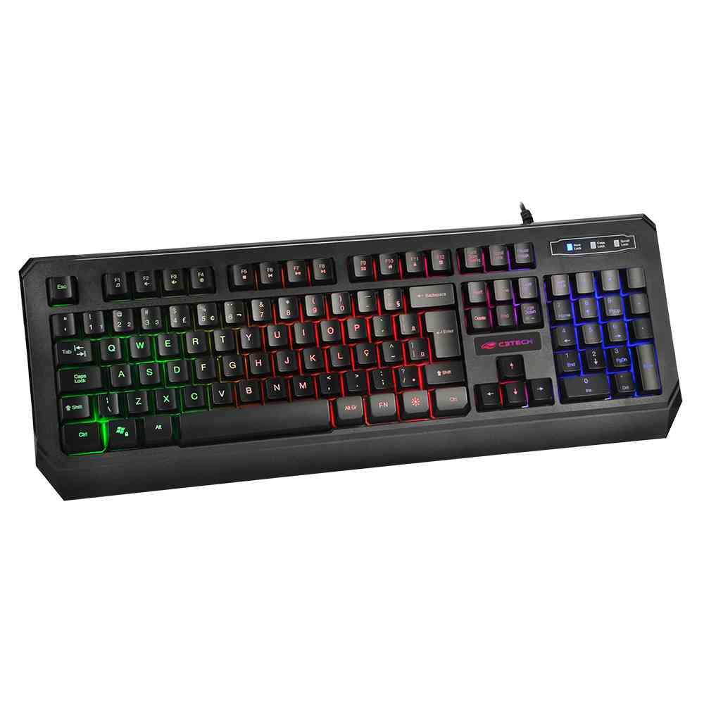 TECLADO C3 TECH GAMER KG-50BK PRETO COM ILUMINAÇÃO E ANTI-GHOSTING USB ...