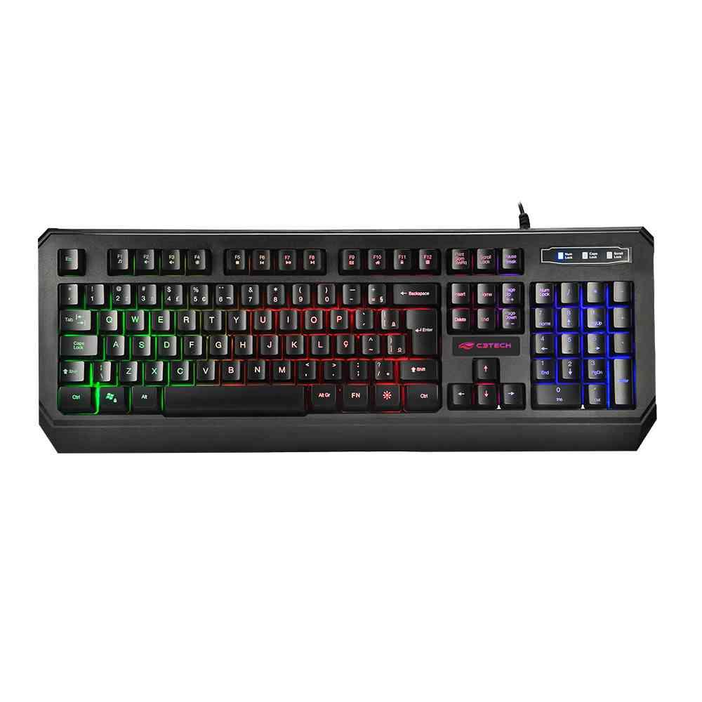 TECLADO C3 TECH GAMER KG-50BK PRETO COM ILUMINAÇÃO E ANTI-GHOSTING USB ...