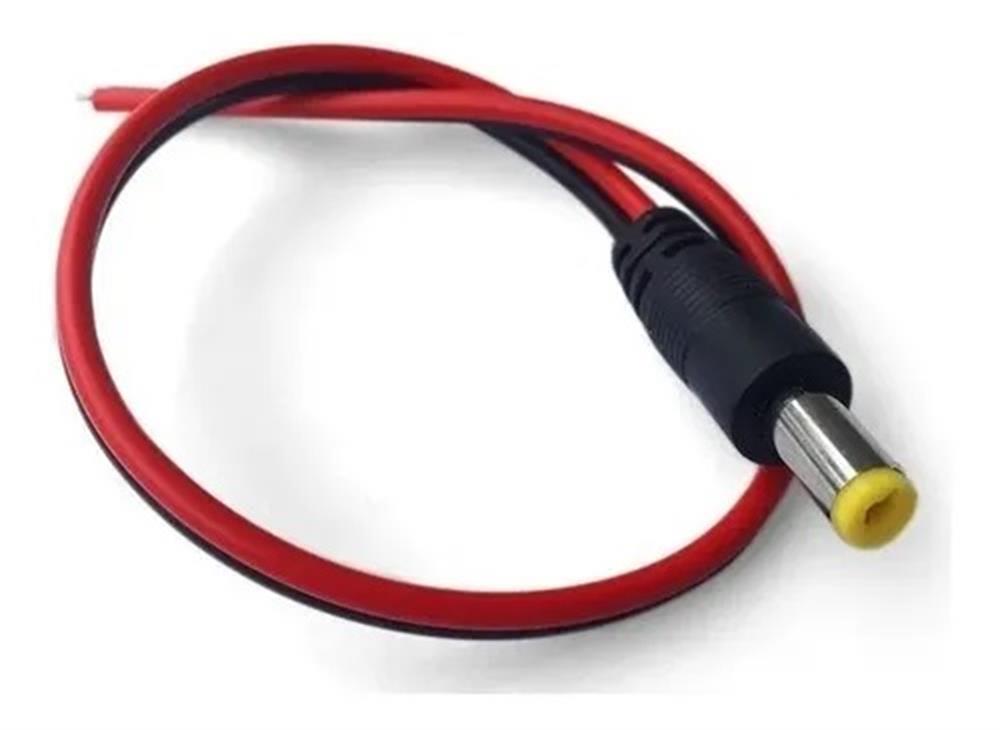 CONECTOR PLUG P4 MACHO C/ RABICHO PLASTICO E FIOS POSITIVO/NEGATIVO (23 ...