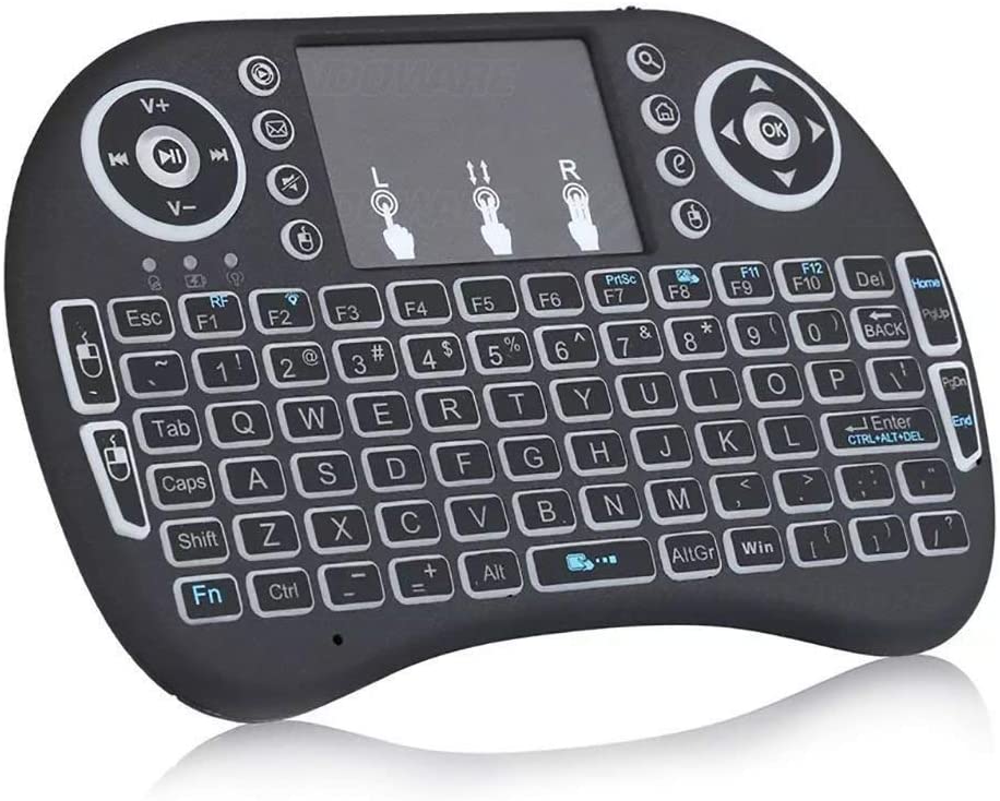 TECLADO WIRELESS MINI PARA SMART TV OU ANDROID BOX PRETO C/ TOUCHPAD ...