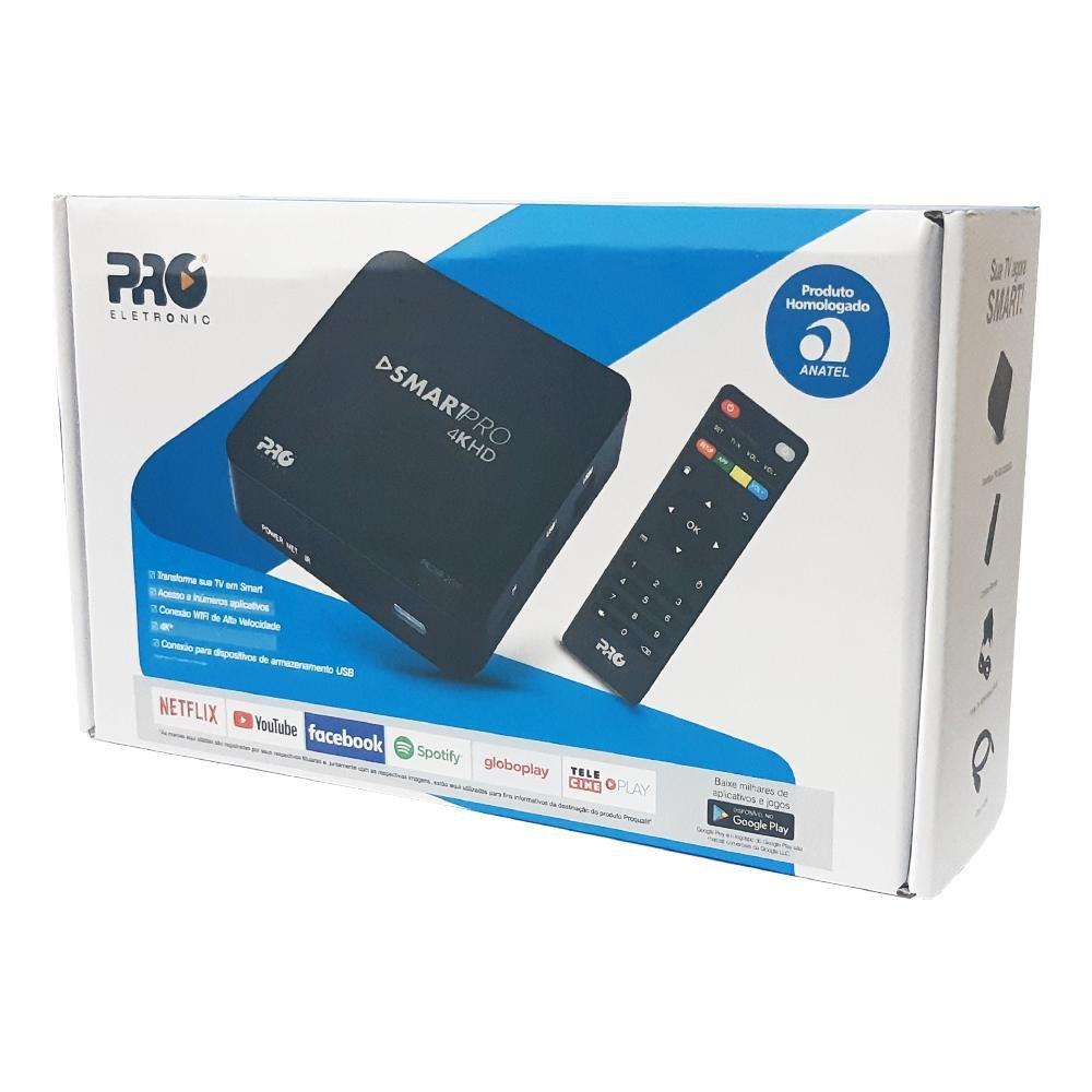 RECEPTOR TV BOX PROELETRONIC SMARTPRO 4K PRETO (PROSB-2000/2GB ...
