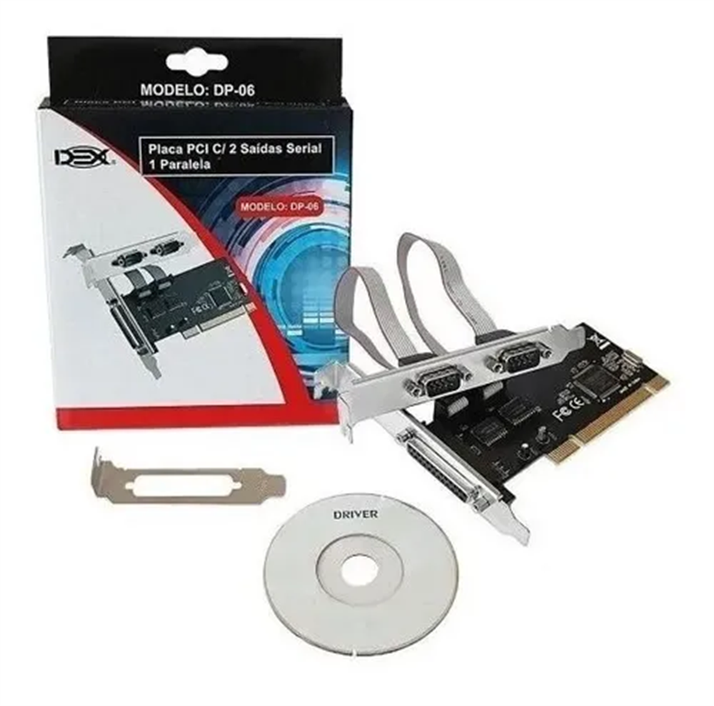 PLACA CONTROLADORA MULTISERIAL PCI C/ 2 SERIAL/1 PARALELO DEX (DP-06 ...