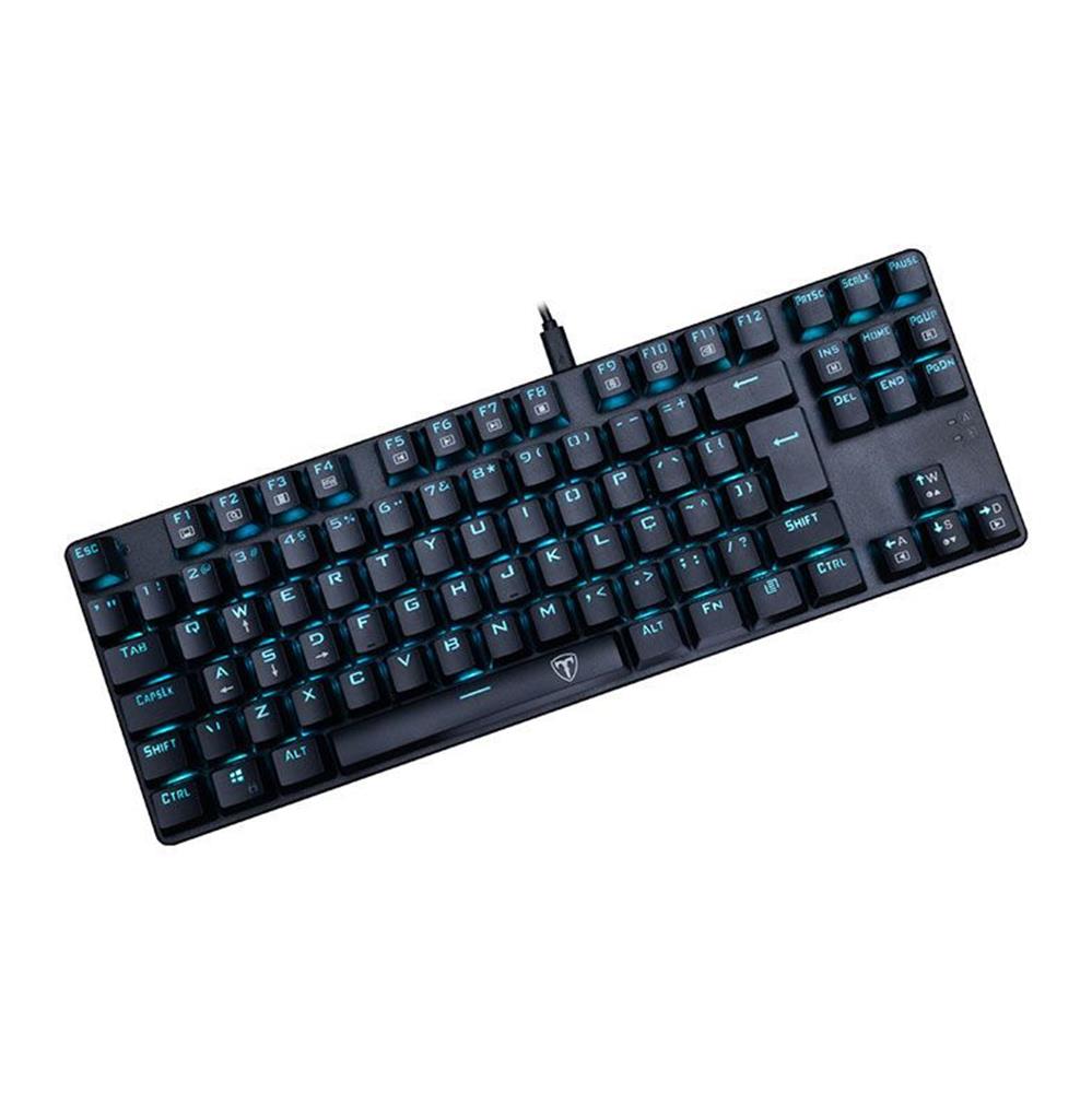 TECLADO T-DAGGER GAMER BORA PRETO MECANICO SWITCH BLUE LED AZUL USB (T ...