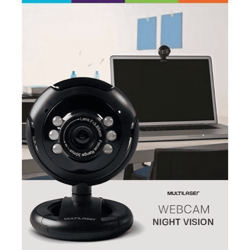 CAMERA WEBCAM MULTILASER WC045 COM MICROFONE - Millenium Informática