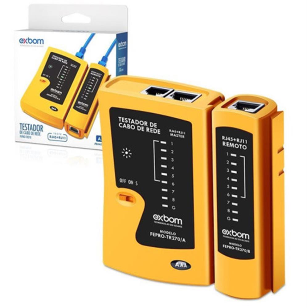 TESTADOR DE CABOS RJ-45/RJ-11 EXBOM (FEPRO-TR270) (2 PILHAS AAA ...