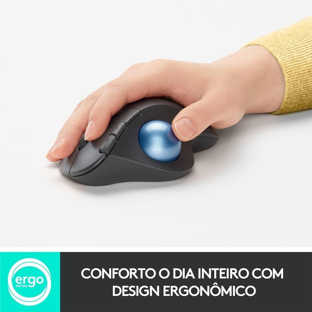 MOUSE LOGITECH BLUETOOTH M575 ERGONOMICO TRACK BALL PRETO (910-005869) - Millenium Informática
