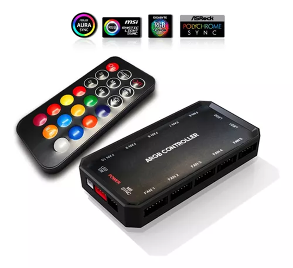 CONTROLADOR DE COOLER FAN ARGB K-MEX COM CONTROLE PARA 10 COOLERS E ...